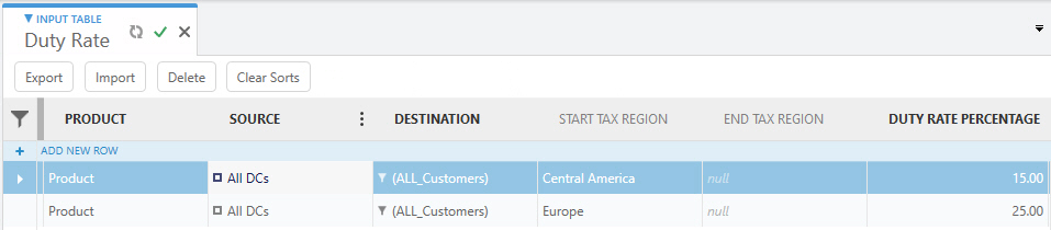 Setting up path-based taxes and duties